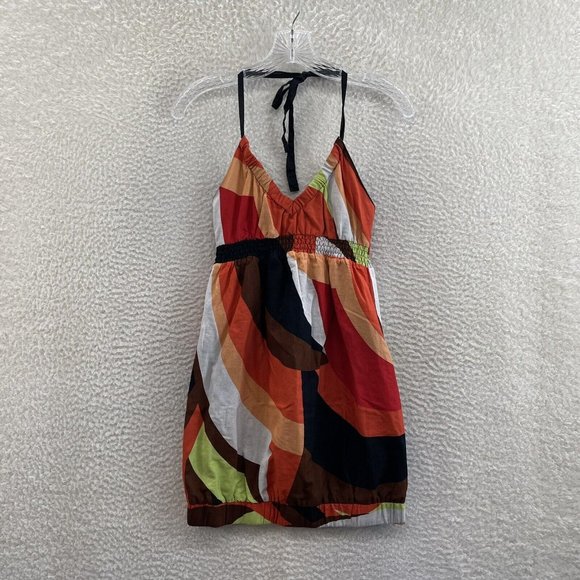 Sosik | Dresses | Sosik Orange Funky Pattern Summer Spring Halter Mini ...
